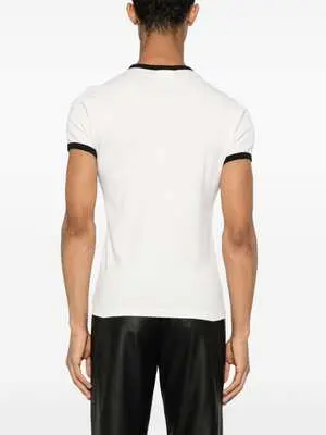 COURREGES Contrast Cotton T-shirt - White