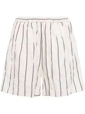 FORME D'EXPRESSION Crinkled Striped Shorts