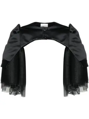 Noir Kei Ninomiya Tulle-inserts Cropped Jacket