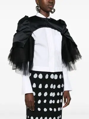 Noir Kei Ninomiya Tulle-inserts Cropped Jacket