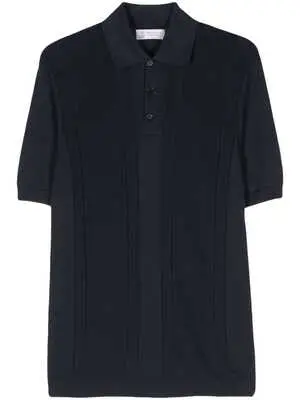 Brunello Cucinelli Knitted Polo Shirt - Blue