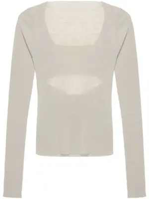 QUIRA Long-sleeve Ribbed-knit Top