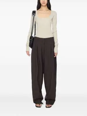 QUIRA Long-sleeve Ribbed-knit Top