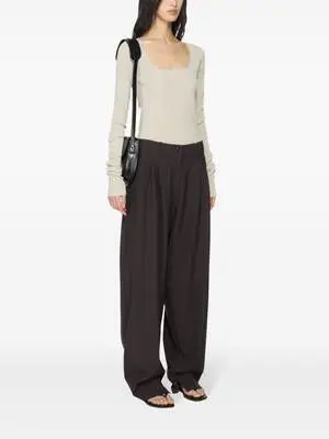 QUIRA Long-sleeve Ribbed-knit Top