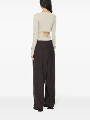 QUIRA Long-sleeve Ribbed-knit Top
