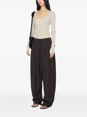 QUIRA Long-sleeve Ribbed-knit Top