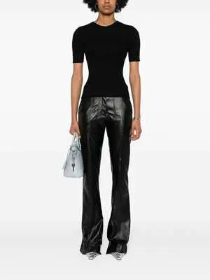 COURREGES Ribbed Knit Sweater - Black