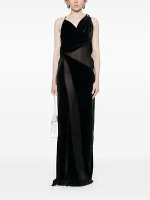 Coperni Logo-plaque Panelled Maxi Dress
