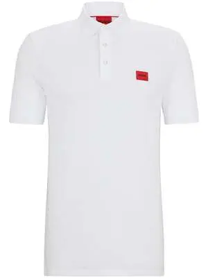 Hugo Logo-appliqué Cotton Polo Shirt - White