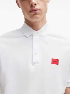 Hugo Logo-appliqué Cotton Polo Shirt - White
