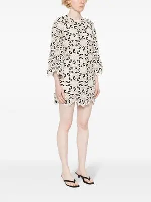knee length dresses for ladies Zimmermann Ottie Lace Mini Dress, Cream/Black, Size 3