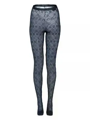MARINE SERRE Moonogram-flocked Mesh Tights