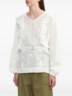 IRO PARIS Ruffle-detail Cotton Blouse