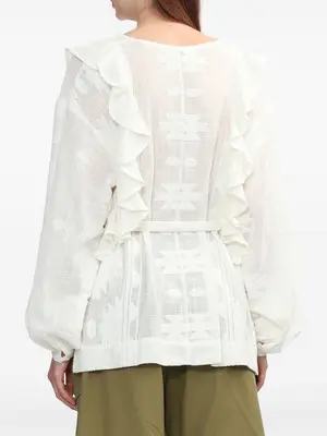 IRO PARIS Ruffle-detail Cotton Blouse