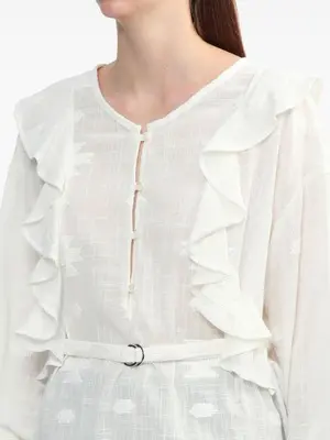 IRO PARIS Ruffle-detail Cotton Blouse