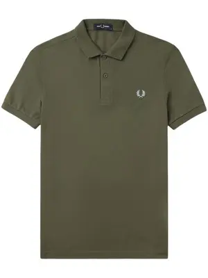 Fred Perry Logo-embroidered Cotton Polo Shirt - Green