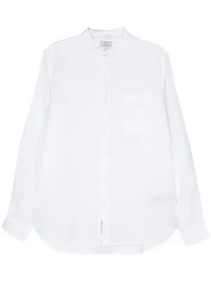 Woolrich Band-collar Linen Shirt