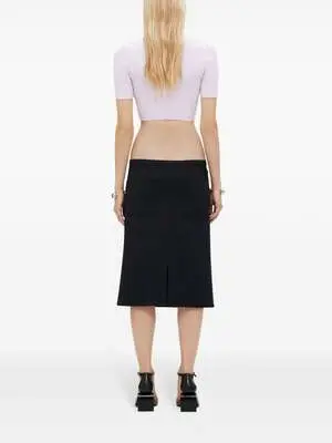 COURREGES Ribbed Knit V-neck Top