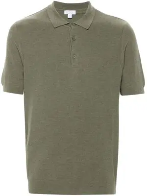 Sunspel Fine-knit Cotton Polo Shirt - Green