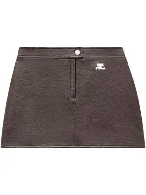 COURREGES Iconic Vinyl Skirt - Brown