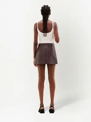 COURREGES Iconic Vinyl Skirt - Brown