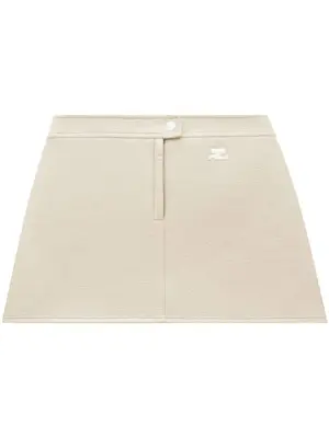 COURREGES Iconique Vinyl Mini Skirt - Neutrals
