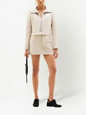 COURREGES Iconique Vinyl Mini Skirt - Neutrals