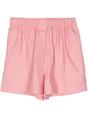 Elie Saab Gabardine Weave High-waisted Shorts