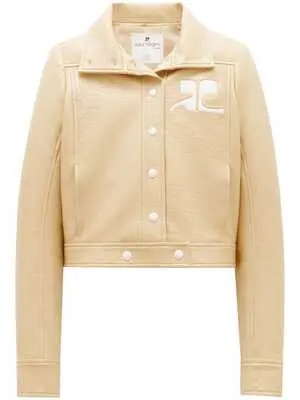 COURREGES Zip-up Vinyl Jacket - Neutrals