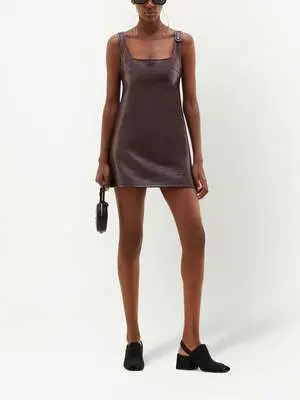 COURREGES Reedition Vinyl Mini Dress - Brown