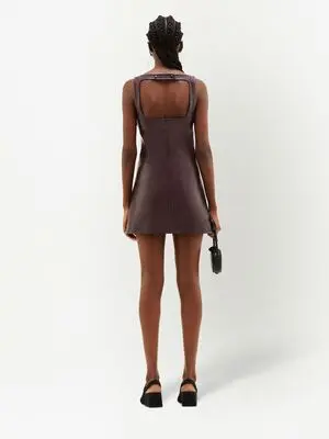 COURREGES Reedition Vinyl Mini Dress - Brown
