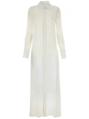 AMI Paris Chiffon Silk Maxi Dress - White
