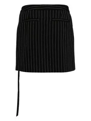 Ami Pinstripe Virgin Wool Skirt