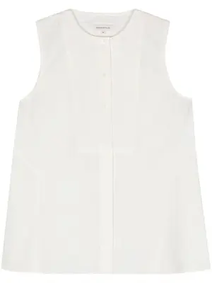 Maison Kitsuné Crinkled Sleeveless Shirt