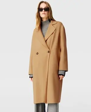 Stella McCartney Double-breasted Longline Coat - Camel