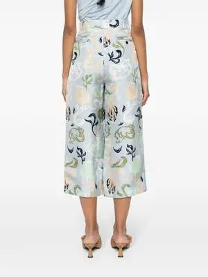 LANVIN Graphic-print Cropped Trousers