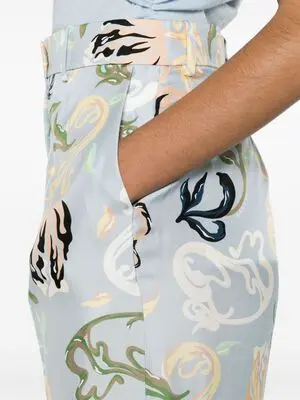 LANVIN Graphic-print Cropped Trousers