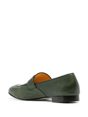 MADISON MAISON Lock Leather Loafers - Green