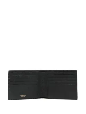 FERRAGAMO Gancini-plaque Leather Wallet - Black