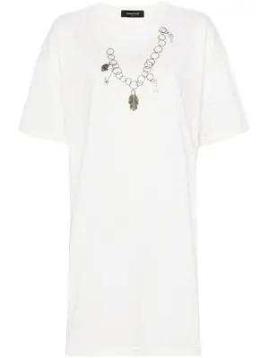 Fabiana Filippi Graphic-print T-shirt Minidress - Neutrals