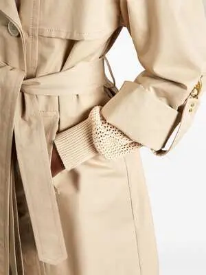 FAY Double-breasted Cotton Trench Coat