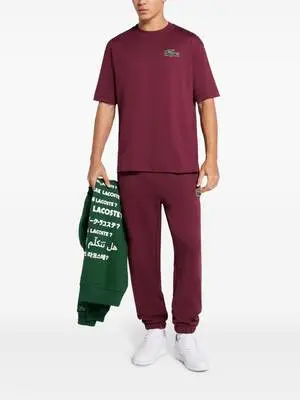Lacoste Logo-patch Organic Cotton Track Pants - Red