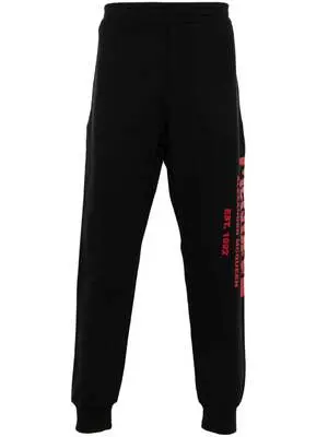 Alexander McQueen Graffiti Cotton Track Pants - Black