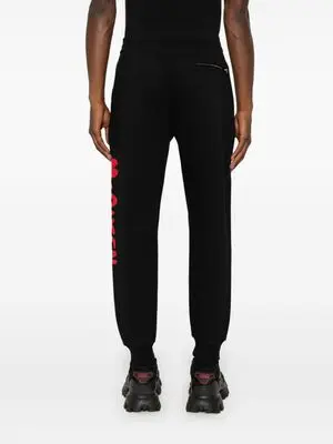 Alexander McQueen Graffiti Cotton Track Pants - Black