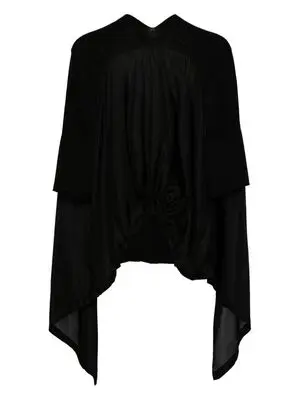 Masnada Draped Hi-lo Blouse - Black