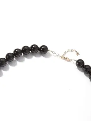 Mateo 14kt Yellow Gold Onyx Choker Necklace - Black