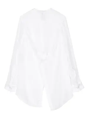 Masnada Semi-sheer Band Collar Shirt