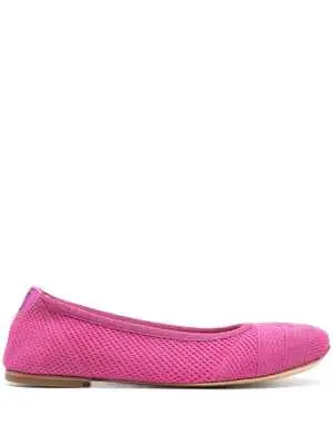 Casadei Lurex Detail Knitted Ballerinas - Pink