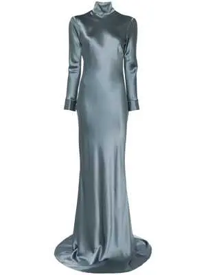 Michelle Mason Long Sleeve Gown - Blue