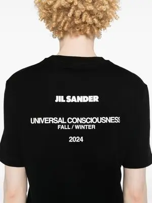 JIL SANDER Logo-print Cotton T-shirt - Black